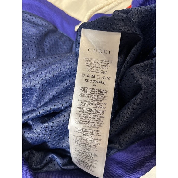 Gucci | Jackets & Coats | Gucci Gg Logo Half Zip Jacket In Blue Red White Web Stripe Size Xs ...